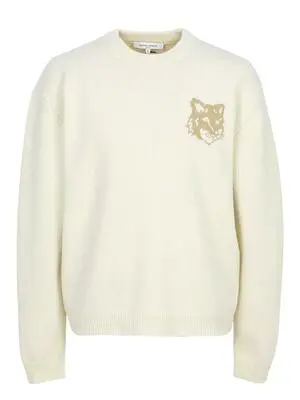 Maison Kitsuné Fox Head Knit Sweater - Ivory