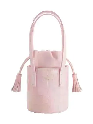 Giambattista Valli Croco-effect Bucket Bag - Pink
