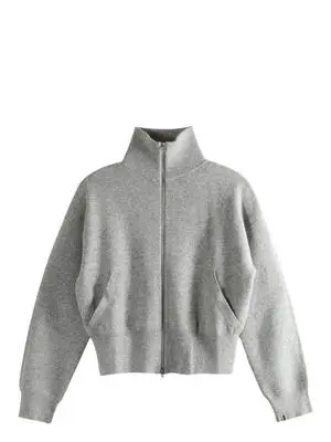 EXTREME CASHMERE Zip-Up Funnel-Neck Cashmere Cardigan