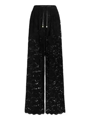 Dolce & Gabbana Lace Wide Leg Trousers - Black