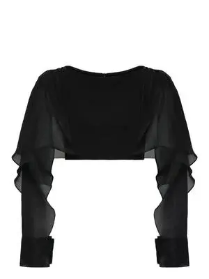 Maticevski Ruffled Long Sleeve Top - Black