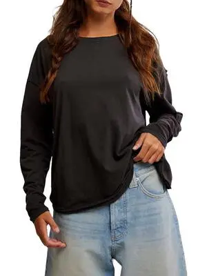 Free People Nina Long Sleeve T-shirt - Black