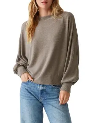Michael Stars Michael Stars Roxy Rib Balloon Sleeve Knit Top Cobblestone