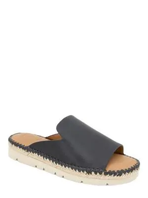 Gentle Souls By Kenneth Cole Leilani Slide Sandal - Black Leather