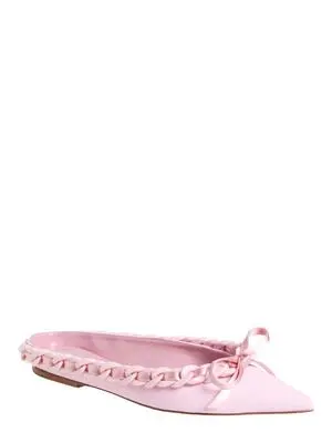 Giambattista Valli Ribbon & Chain Pointed Toe Mule - Quartz Rose