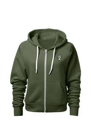 DALIX Dalix Mushroom Zip Hoodie Military Green