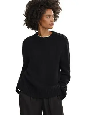 Jenni Kayne Grace Crewneck Top - Black