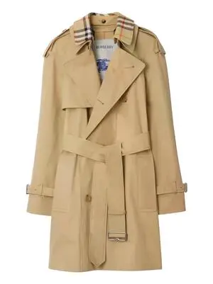 Burberry Vintage Check Cotton Trench Coat - Neutrals
