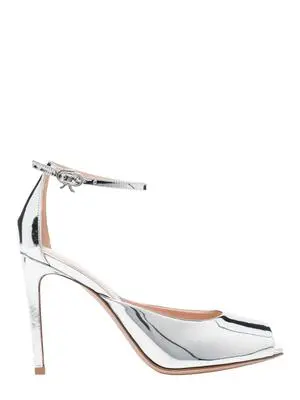 GIANVITO ROSSI Metallic Heeled Sandal - Silver