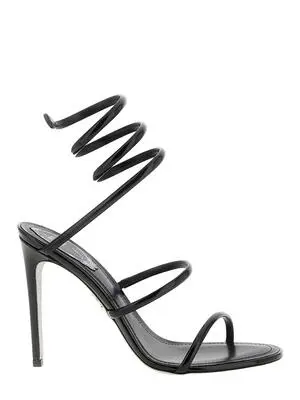 Rene Caovilla Rene Caovilla Cleo Patent Leather Spiral Stiletto Sandals Black