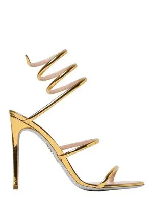 Rene Caovilla Rene Caovilla Cleo Patent Leather Spiral Stiletto Sandals Gold