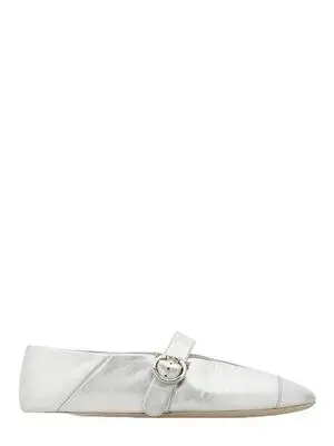 FERRAGAMO Gancini Ballet Flat - Silver