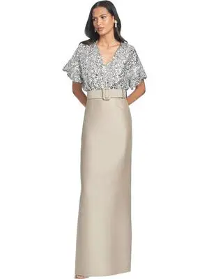 Sachin & Babi Marlene Gown - Silver