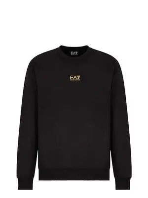 Emporio Armani Ea7 Core Identity Cotton Crew-neck Sweatshirt - Black