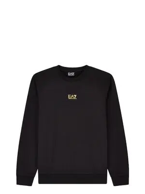 EA7 Core Identity Cotton Crew-neck Sweatshirt - Black