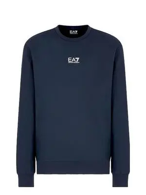 Emporio Armani Ea7 Core Identity Cotton Crew-neck Sweatshirt - Blue
