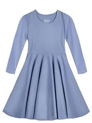 MIGHTLY Organic Cotton Solid Twirl Dress - Periwinkle