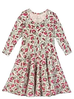 MIGHTLY Organic Cotton Print Twirl Dress - Folk Floral