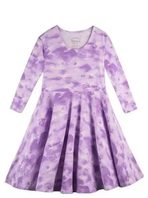 MIGHTLY Organic Cotton Print Twirl Dress - Lilac Cloud