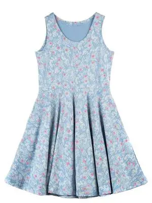 MIGHTLY Mightly Organic Cotton Sleeveless Fit & Flare Dress Cherry Blossom