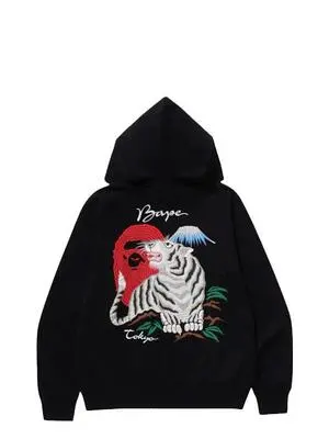 A BATHING APE Tiger Souvenir Zip Hoodie - Black