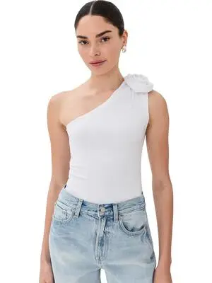 LE BOP Carrie One-shoulder Top - Off White