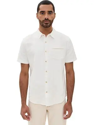 Marine Layer Classic Stretch Selvage Shirt - Natural