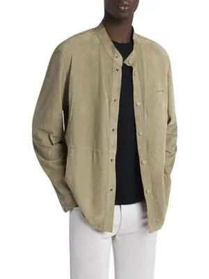 Giorgio Armani Apos;s Suede Overshirt - Brown