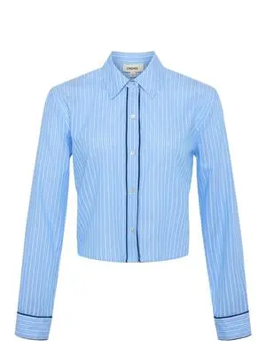 L'Agence L'Agence Cosette Striped Shirt Slate Blueivory Stripe