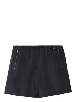 Miu Miu Technical Silk Bermuda Shorts - Navy