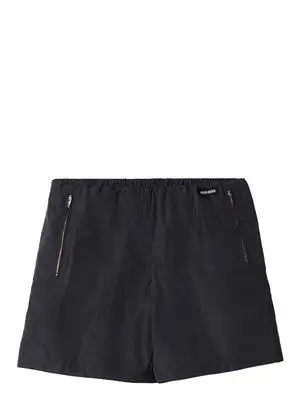 Miu Miu Technical Silk Bermuda Shorts - Navy