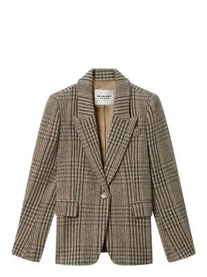 MARANT ETOILE Kerstin Prince-of-wales Check Jacket - Beige