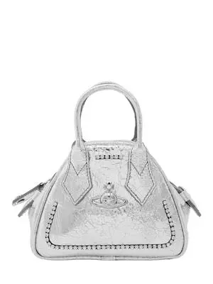 VIVIENNE WESTWOOD Yasmine Mini Metallic Top Handle Bag - Silver