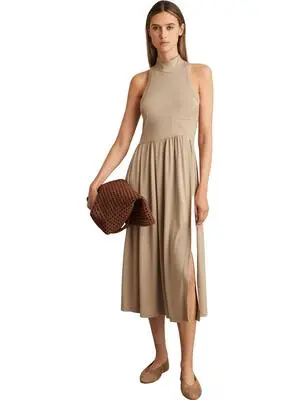 REISS Blake Sleeveless Midi Dress - Neutral