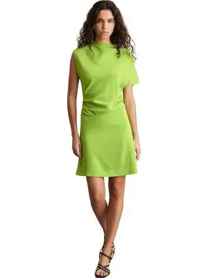 REISS Freya Asymmetric Mini Dress - Green