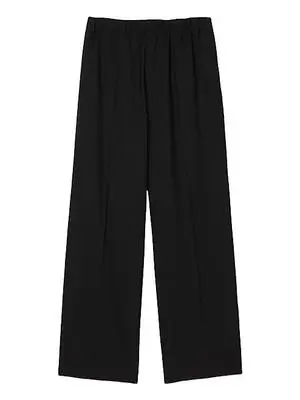 Sandro Stretch Wool-blend Wide-leg Trousers - Noir / Gris