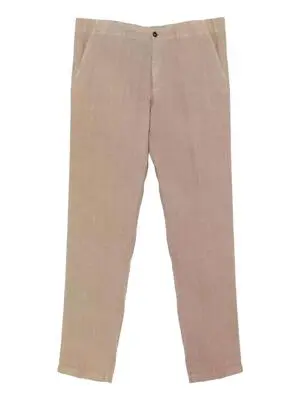 Corneliani Linen Tapered-leg Trousers - Brown