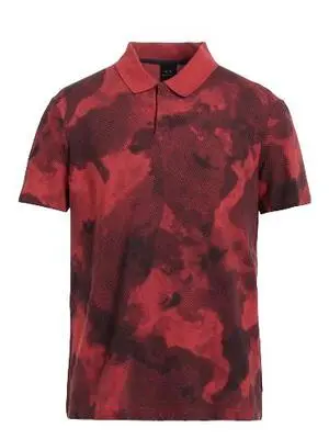 Armani Exchange Polo Shirt Size Cotton, Elastane - Red