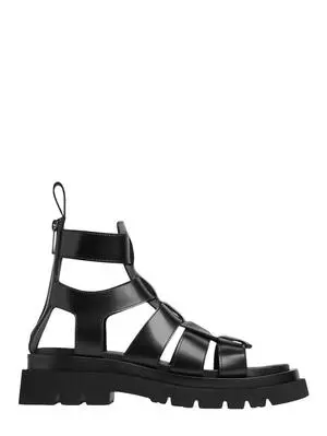 Bottega Veneta Pelle Gladiator Sandal - Black