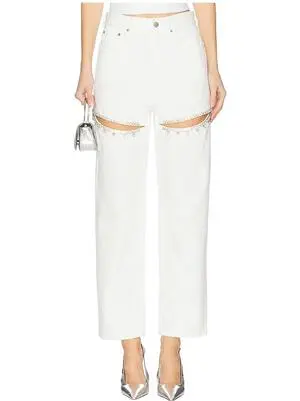 AREA Crystal Slit Jeans