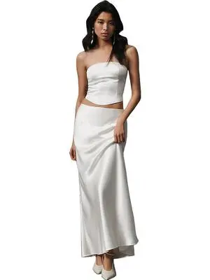 MARE MARE Satin Slip Skirt White