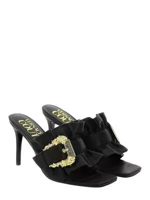 Versace Ruffled Sandals - Black