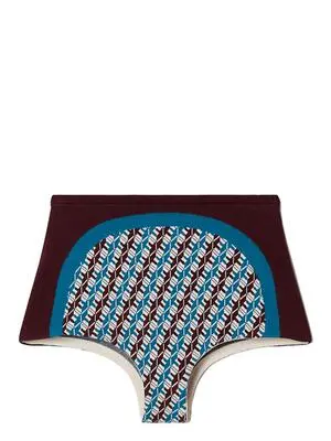 Tory Burch Jacquard Short - Aqua Blue Linked Geo 3 Color