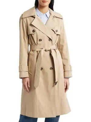 London Fog Double-breasted Trench Coat - Dark Khaki