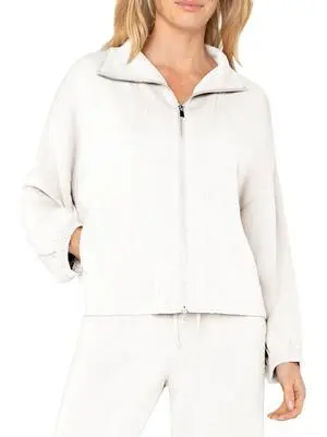LIVERPOOL Zip-up Knit Jacket - White Cloud