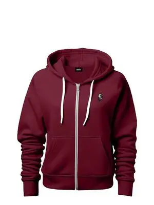 DALIX Lightning Bolt Zip Hoodie Maroon