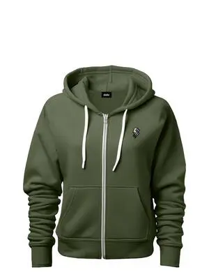 DALIX Lightning Bolt Zip Hoodie Military Green
