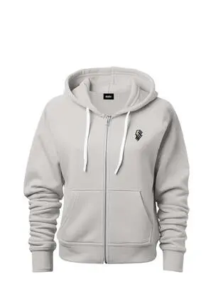 DALIX Lightning Bolt Zip Hoodie Silver