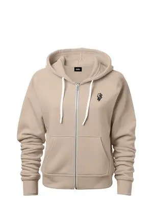 DALIX Lightning Bolt Zip Hoodie - Tan