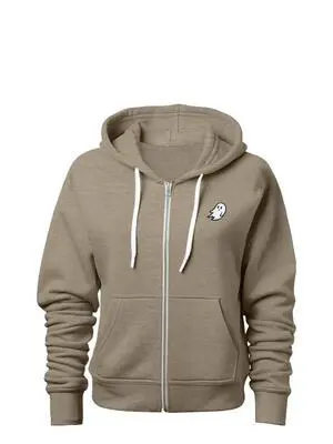 DALIX Embroidered Zip-up Hoodie - Heather Stone